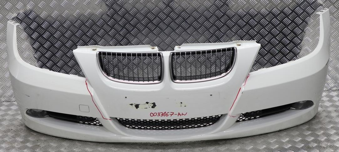 BMW 3 E90 E91 Front Bumper Trim Panel Complete Alpinweiss White - 300