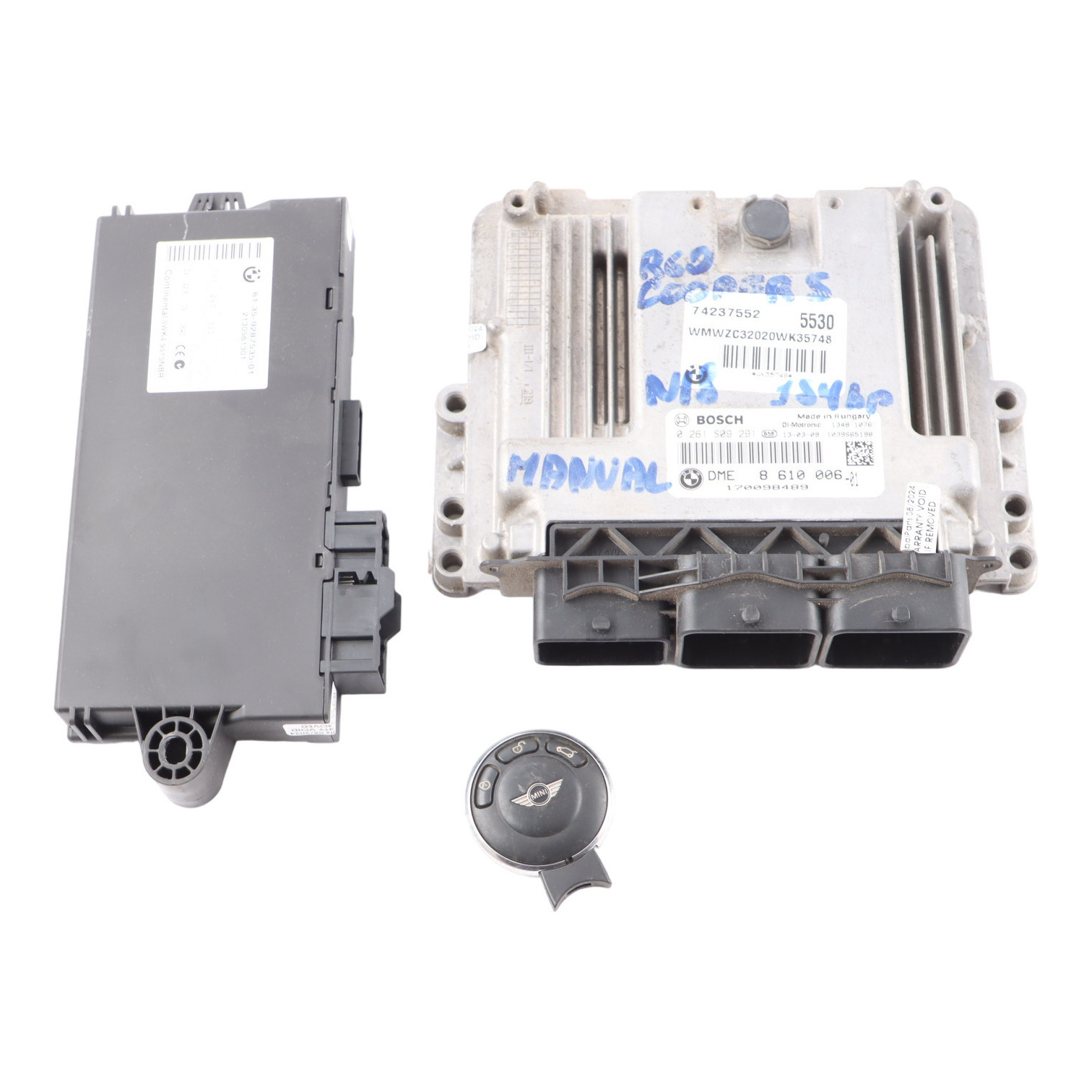 Mini Cooper S R56 LCI N18 1.6 184PS Motor ECU Kit DME 8610006 CAS3 Key ...