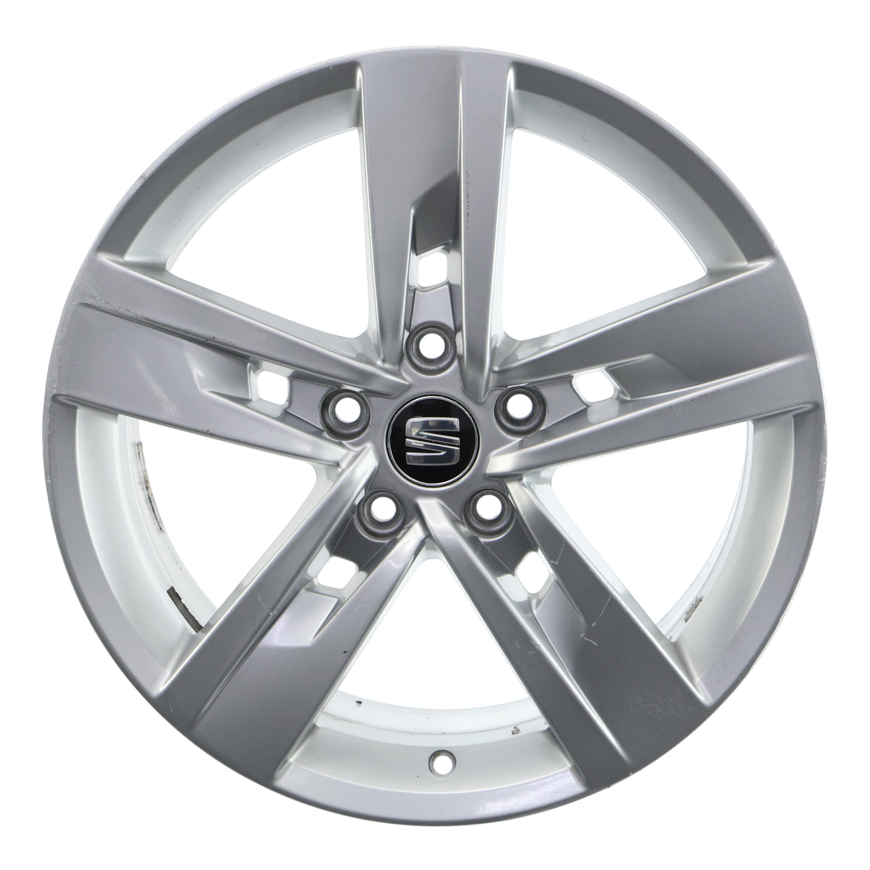 Seat Leon Mk3 5F Silver Wheel Alloy Rim 17" 7J ET:49 Star Spoke 5F0601025T