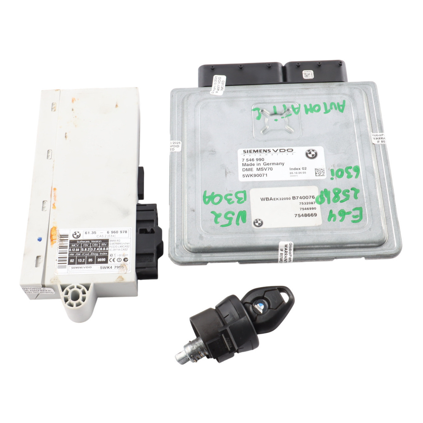 BMW E60 E60 E90 E91 630i N52 258HP Engine Control ECU Kit DME 7546990 ...