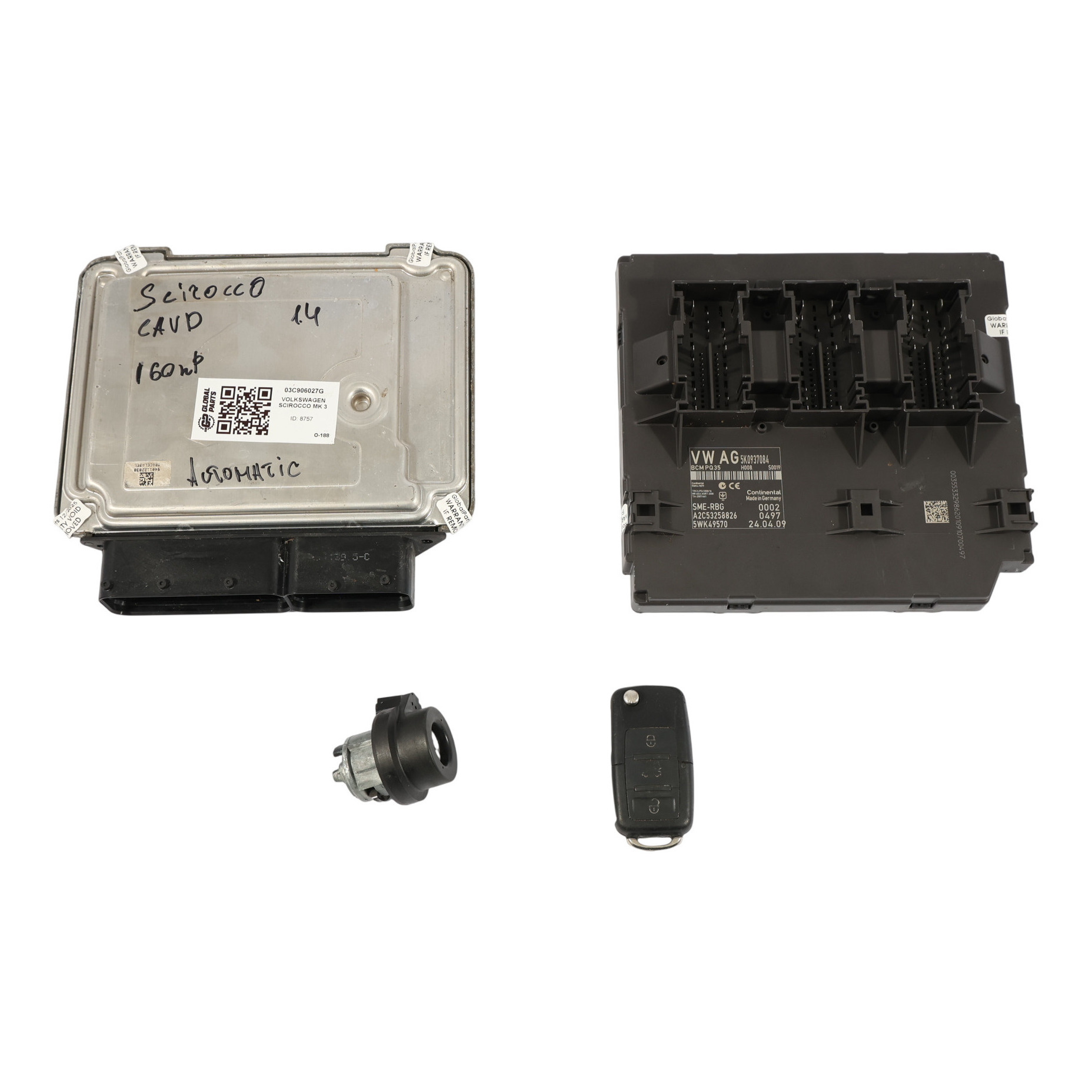 Volkswagen Scirocco Mk3 1.4 TSI CAVD Engine Control ECU Kit 03C906027G ...